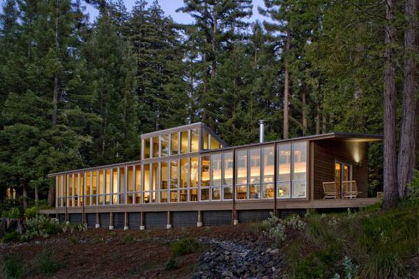 Long Narrow House Design in Wood