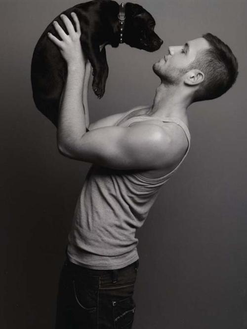 Mens and dog