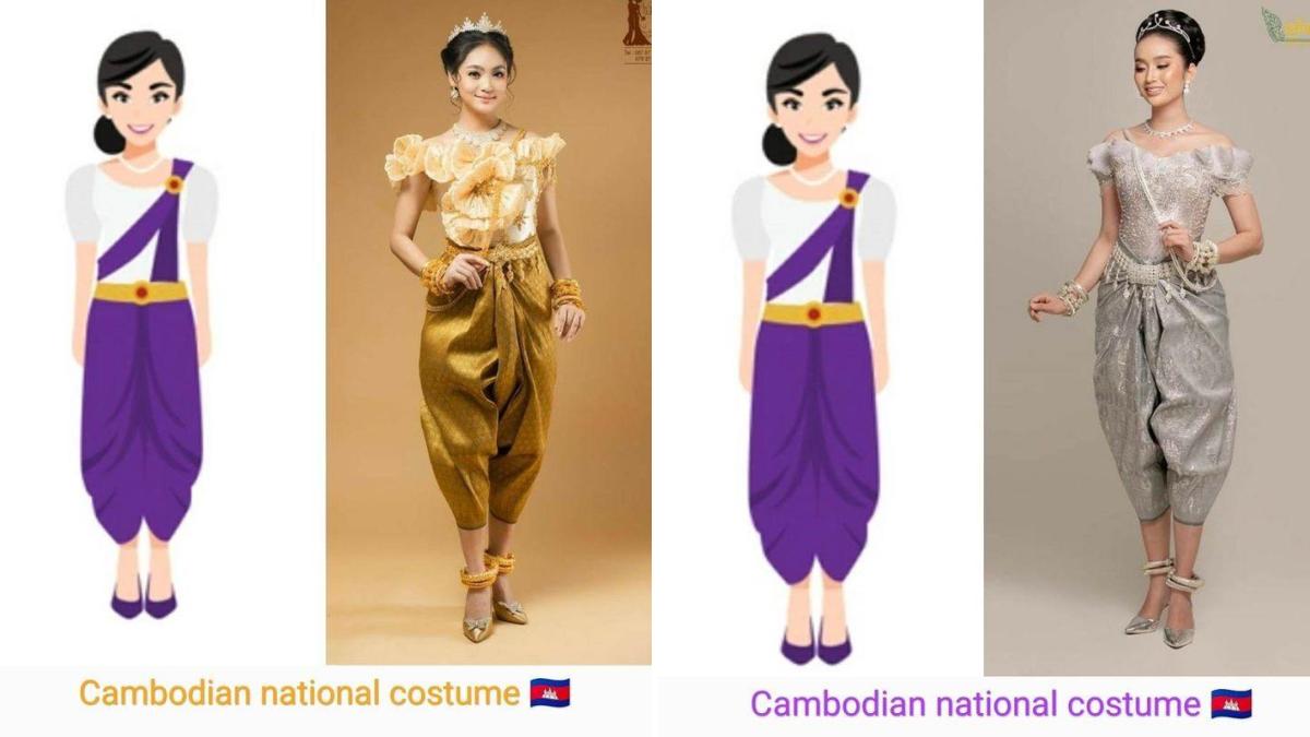 ASEAN national costume.ชุดประจำชาติกัมพูชา ASEAN wedding dress. Asian ...