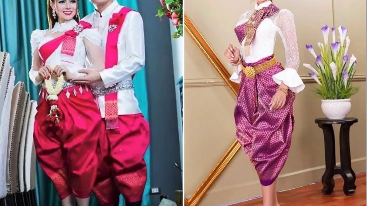 ASEAN national costume.Cambodia national costume.Sampot. Khmer wedding ...